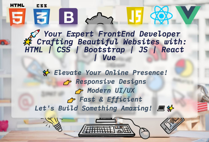Develop Html Css Bootstrap Javascript Reactjs Nextjs Vuejs Websites By