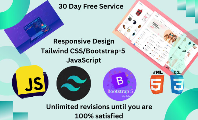 Create A Responsive Website Design Using Html Css Tailwind Or
