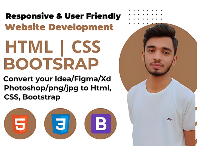 Do Frontend Web Development In Html Css Bootstrap Figma To Html Png