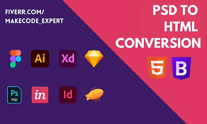 Convert Psd To Html Figma To Html Xd To Html Responsive With
