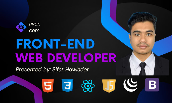 Be Your Front End Web Developer Using Html Css Bootstrap And Javascript