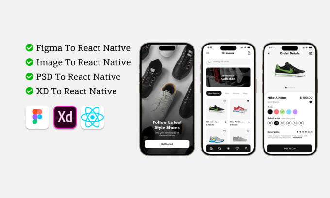 Develop Mobile App Using React Native From Figma Or Psd React Native