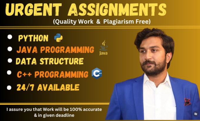 Your Coding Assignments And Projects In Python Java And Cpp