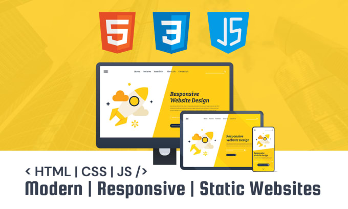 Design Modern Static Responsive Website Using Html Css And Javascript