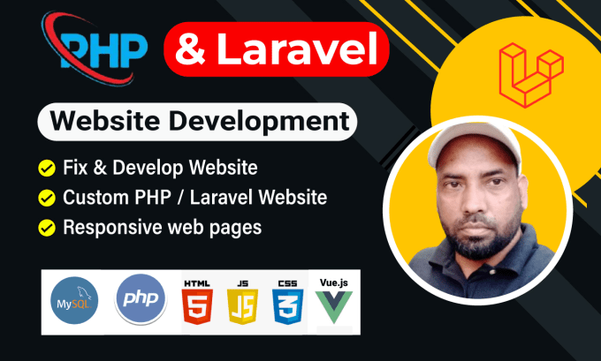 Create Php Laravel Website And Solve Bugs As Php Laravel Developer By