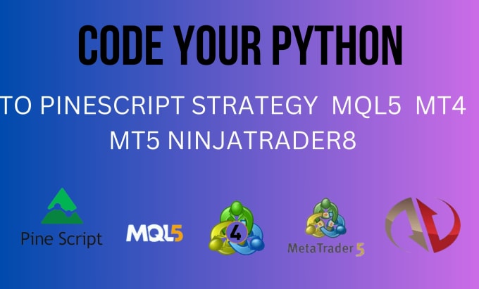 Code Using Python To Pinescript Strategy Mql Mql5 Mt4 Mt5 And Ninjatrader
