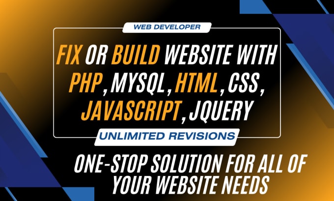 Fix And Build A Website With Php Mysql Html Css Jquery By