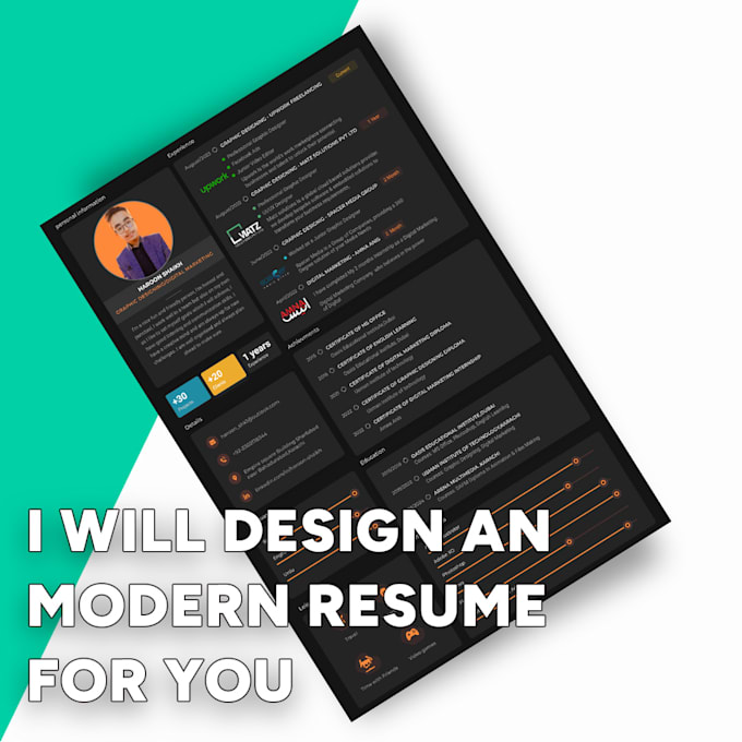 Design Professional Resume Cv For You By Haroon Shaikh Fiverr