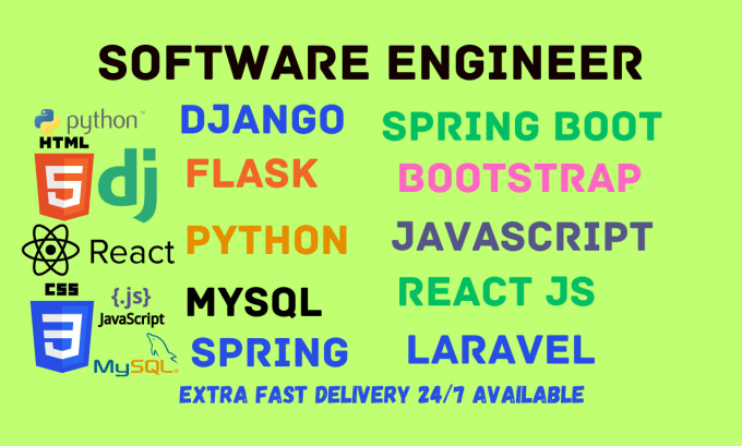 Develop Django Flask Spring Laravel And Reactjs Applications By
