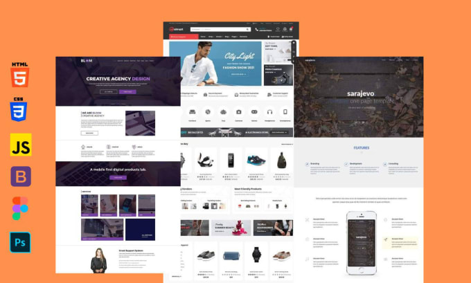 Design Wonderful Website Using Html Css Javascript Jquery Bootstrap Psd