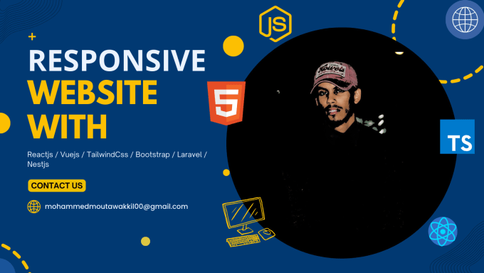Create Responsive Websites In Reactjs Vuejs Nestjs Laravel By