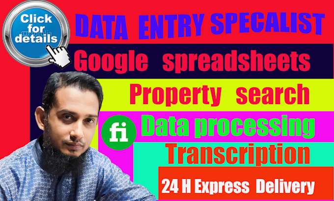 Do Google Spreadsheet Data Processing Transcription By Fiverrhasibkhan