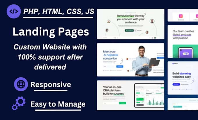 Design Unique Responsive Landing Pages Using Html Css Js By Shan027