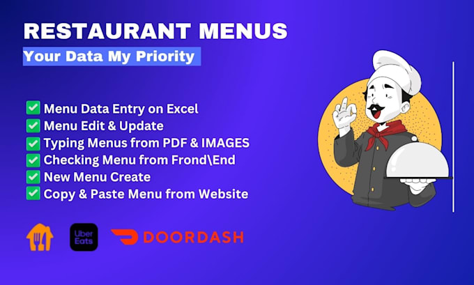 Expertly Craft Restaurant Menus And Provide Efficient Data Entry