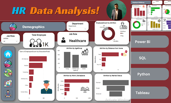 Do Hr Data Analysis With Power Bi Dashboards Python And Sql By