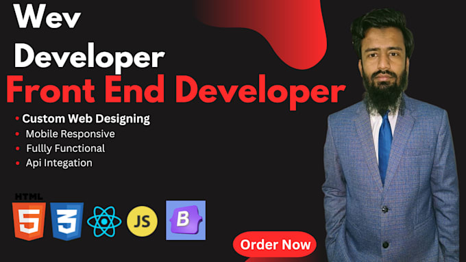 Be Your Frontend Developer Using Java Script React Html Css By Team