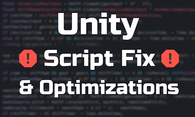 Fix Your Unity Project And Script Errors By Jonask 07 Fiverr