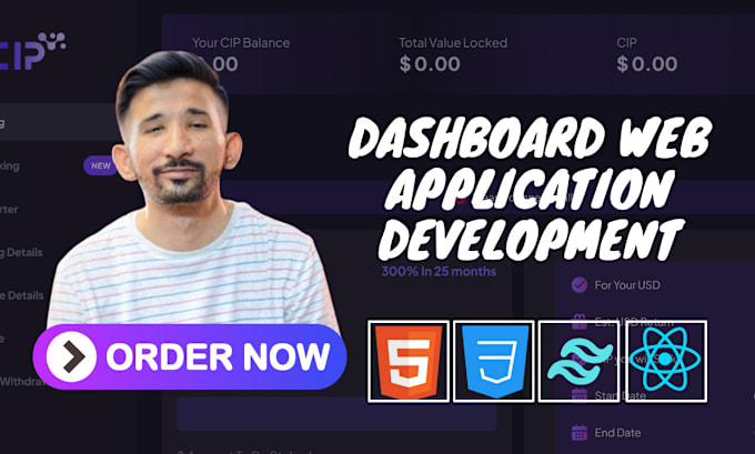 Develop Admin Dashboard Saas Web App Using Html Css React Js Or