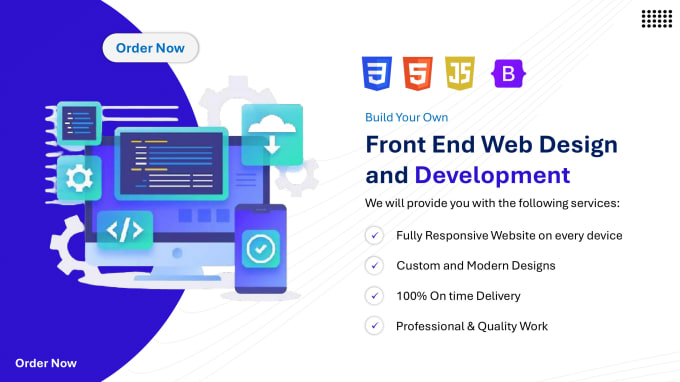 Be Your Front End Web Developer Using Html Css Js And Bootstrap By
