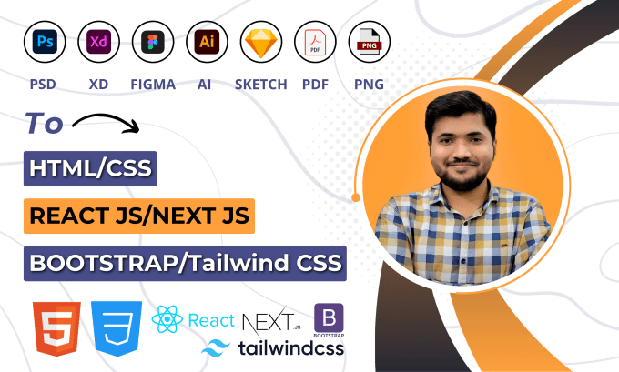 Convert Psd Xd Figma To Responsive Html Tailwind Css Or Bootstrap 5 By