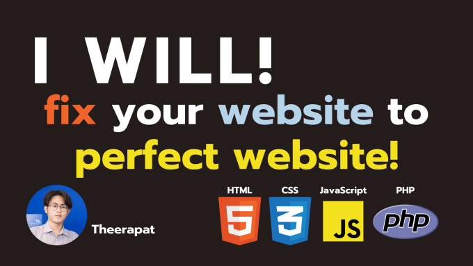 Fix A Website With Html Css Php Javascript In Hours By
