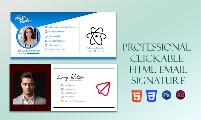 Design A Custom Clickable Html Email Signature By Avishkax Fiverr