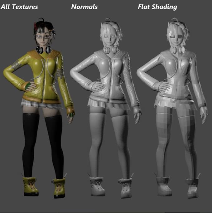 Stylized Semi Realistic D Character Realistic Retexturing Sculpt Uv