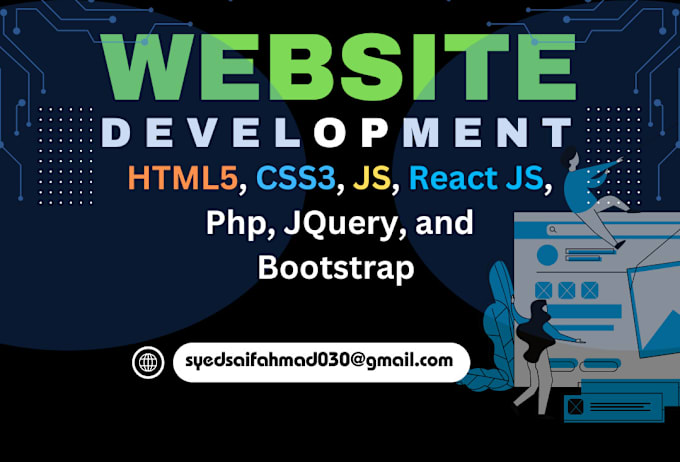 Be Your Front End Web Developer Using Html Css Java Script React Js