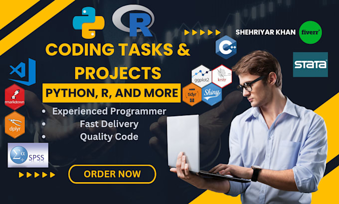 Do Your Coding Tasks Using Python R Coding And Programming And Excel