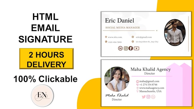 Make Clickable Html Email Signature Within 2 Hours By Elisa Nasir Fiverr