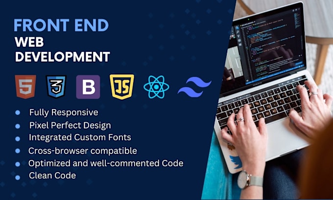 Do Front End Web Development Using Html Css Bootstrap Reactjs And