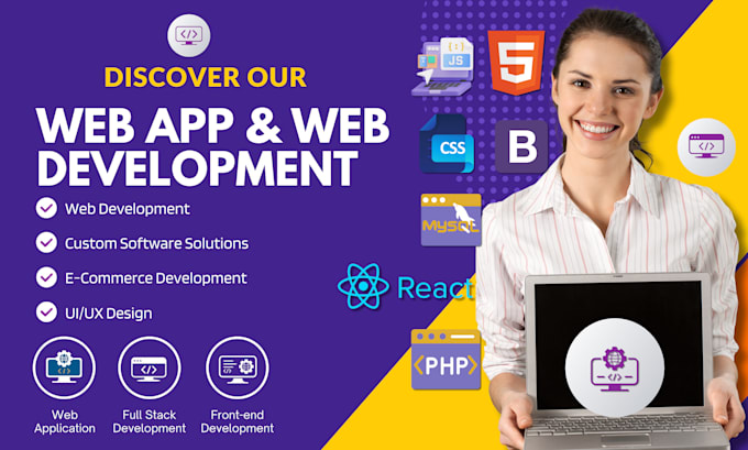 Develop Website And Web Application With Html Css Javascript React