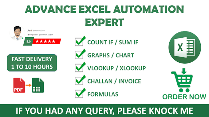 Automate Your Excel Sheet By Shamim Kuet Fiverr