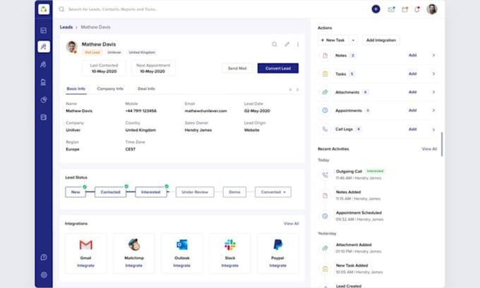 Design Dashboard Ui Ux Saas Crm Webapp Mobile App Admin Panel Design