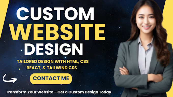 Design Custom Website Tailored Html Css React Js Tailwind Css Solutions