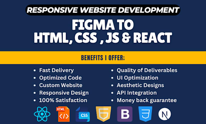 Develop Html Css Js React Js Bootstrap Responsive Websites By