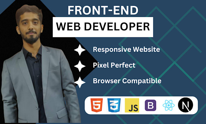 Be Your Front End Web Developer In Html Css Bootstrap React Js Next Js