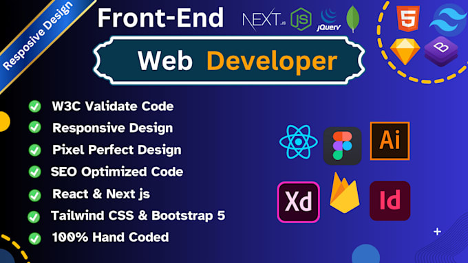Do Front End Development In React Js Next Js Tailwind Css Javascript