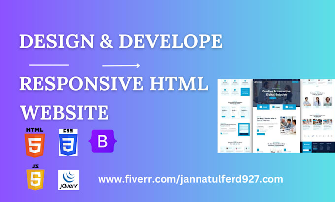 Do Html Css Bootstrap And Javascript Jquery Responsive Website