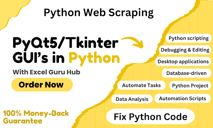 Do Web Scraping Fix Code Automate Tasks In Python Create Guis In Pyqt5