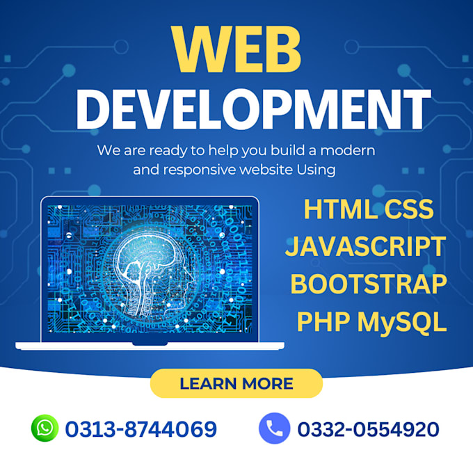 Create Custom Websites Using Html Css Bootstrap Javascript Php Mysql By