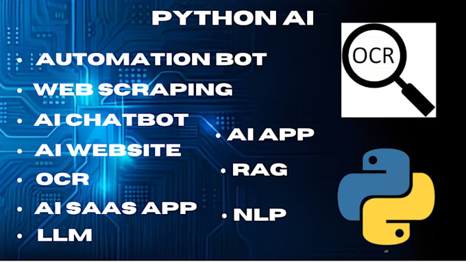 Develop Python Ai Automation Ai Chatbot Ai App Llm Ocr Rag Ml Nlp By Alejandro Dev