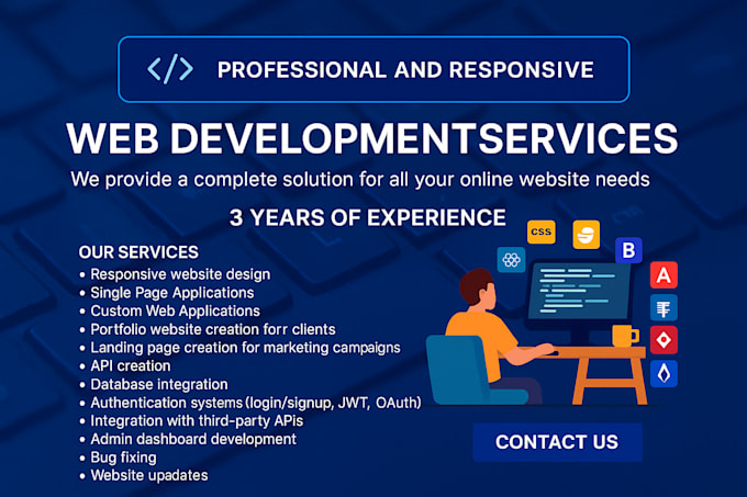 Be Your Front End Web Developer Using React Html Css Bootstrap Javascript By Dkagasti Fiverr