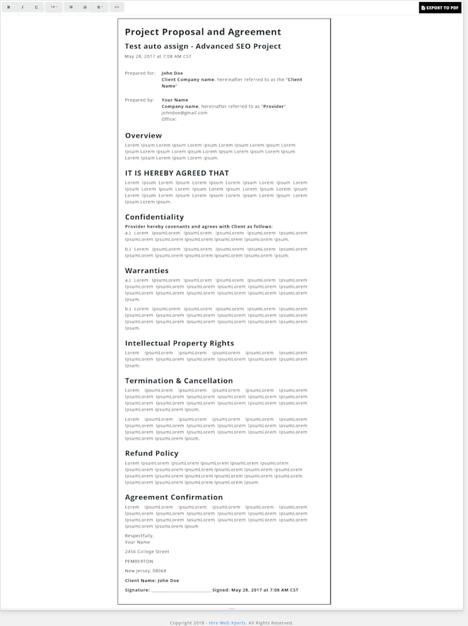 Provide You Contract Generator Tool By Coder426 Fiverr