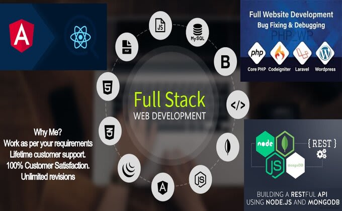 Be Your Full Stack Web Developer In Angular React Nodejs Express Php