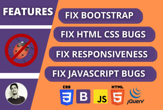 Do Html Css Bug Fixing Fix Js Fix Responsive Issue By Hasnainhashmi