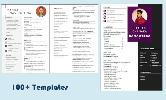 Design Professional Modern Resume Cv On Canva By Sahan Entc Fiverr