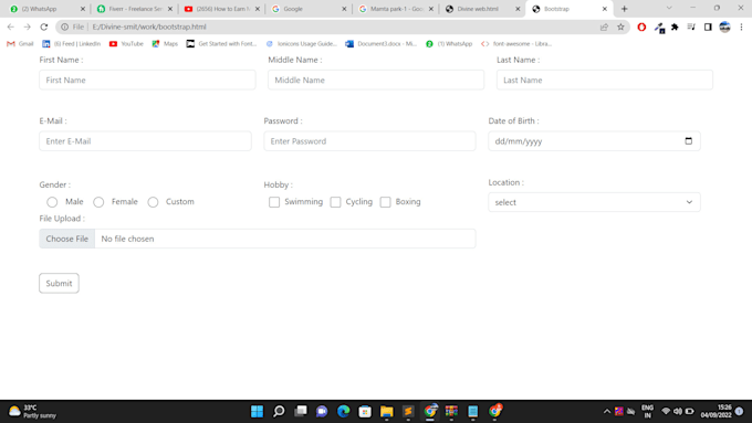 Do Make Webpage Using Html Css And Bootstrap By Unified 1213 Fiverr