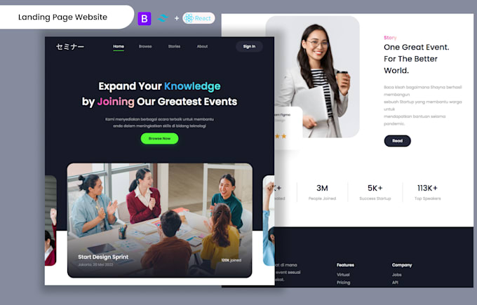 Build Website Using Reactjs Tailwindcss Bootstrapcss By Oriastanjung