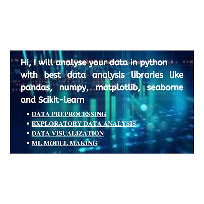 Do Data Analysis And Build Ml Model In Jupyter Notebook By